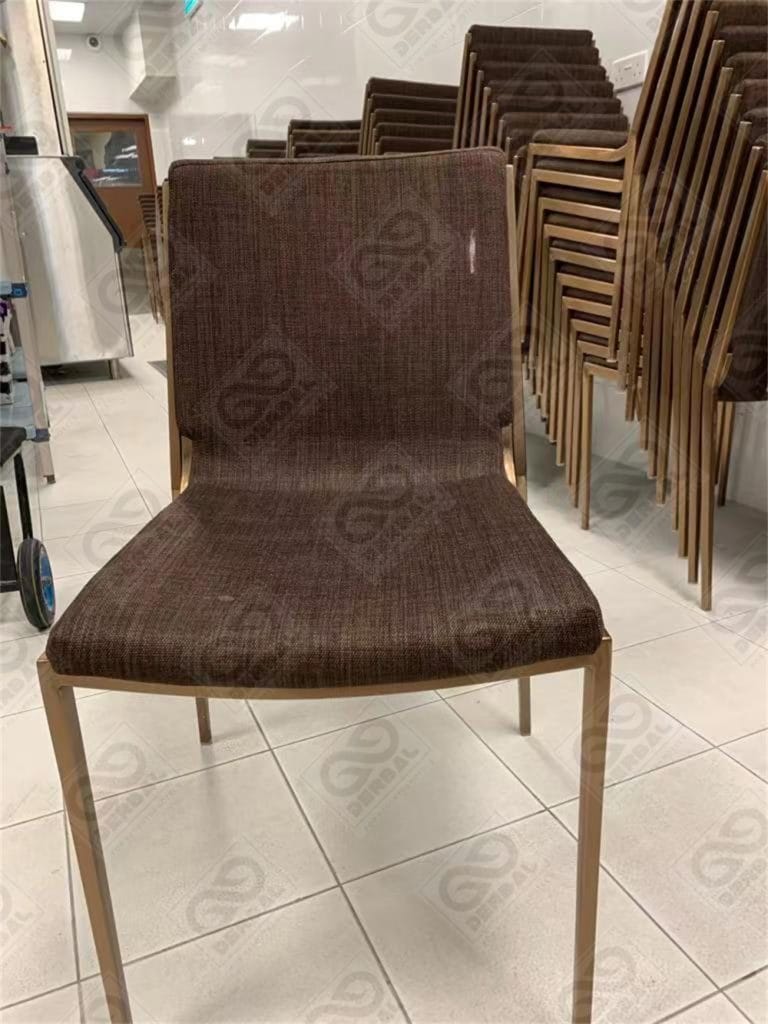 Stainless Steel Banquet Chair with High density Foam Cushion Seat - DERBAL