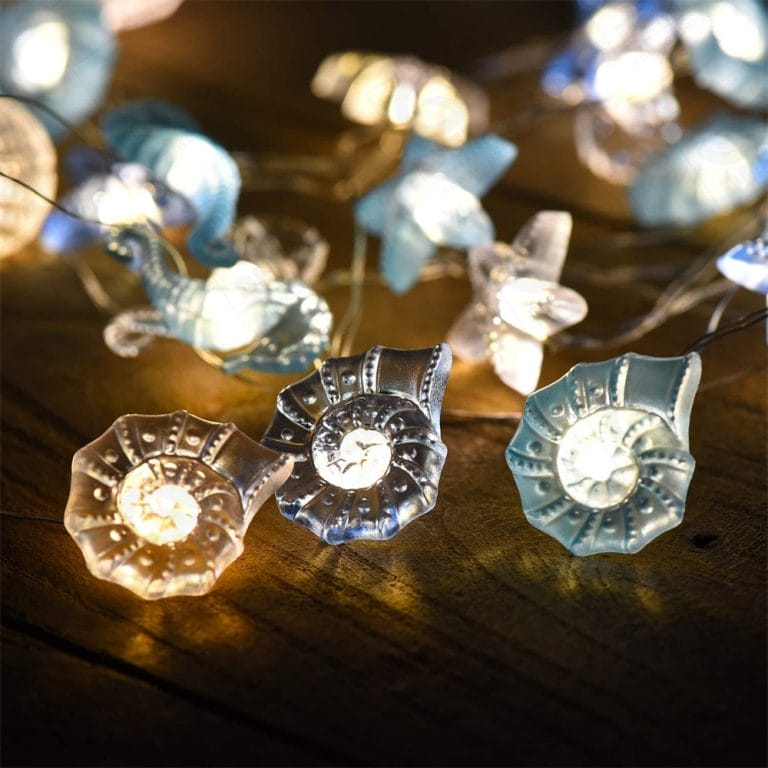 Nautical Beach SeaDecor led String Lights Shells Under The sea Coastal ...