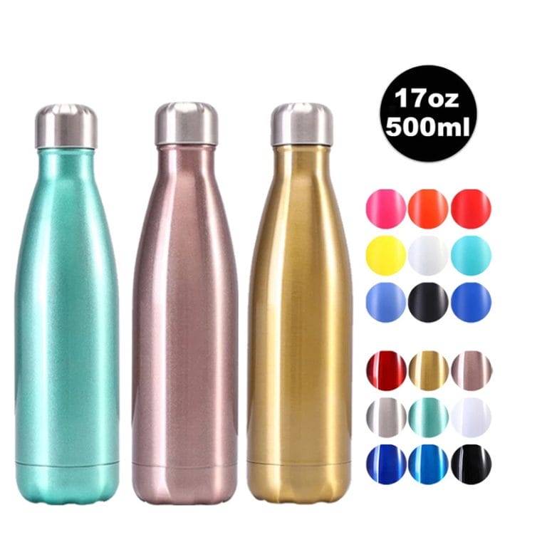 17oz 500ml Vacuum Bottle Insulated Leak Proof Wide Mouth Sus 304 Stainless Steel Water Bottle ...