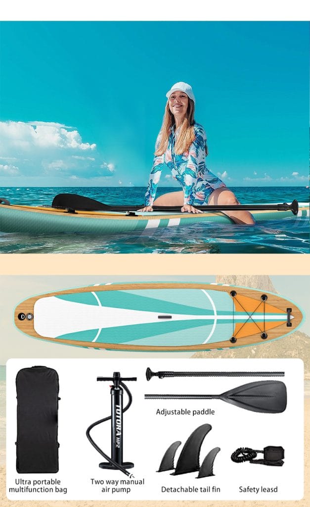 SUP Tower Stand Up Inflatable Paddle Skiing Board Bundle - DERBAL