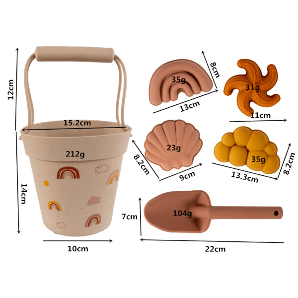 Silicone Beach Toys Beach Set Bucket - DERBAL