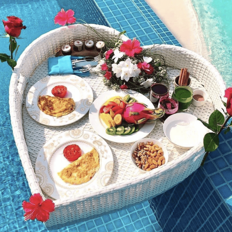 Food Trays Hotel Pool Floating Tray PE Rattan Serving Trays - DERBAL